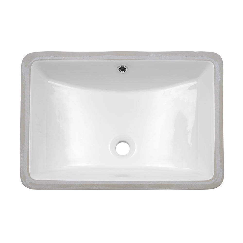 Logmey 21 in. x 14 in. Undermount Rectangular Corner Porcelain Ceramic ...