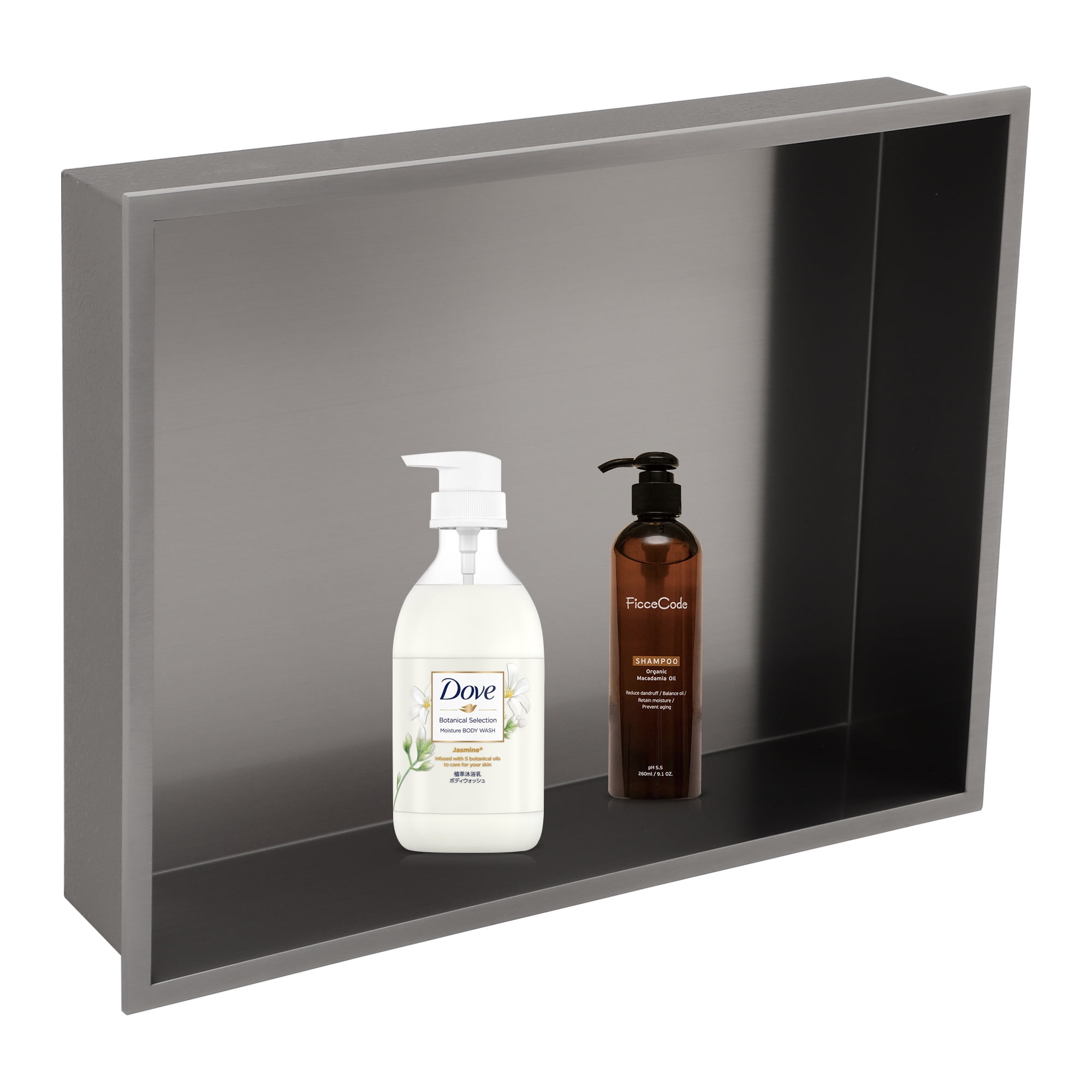 Logmey Shower Niche 18"x14" Stainless Steel Recessed Niche Single Shelf ...