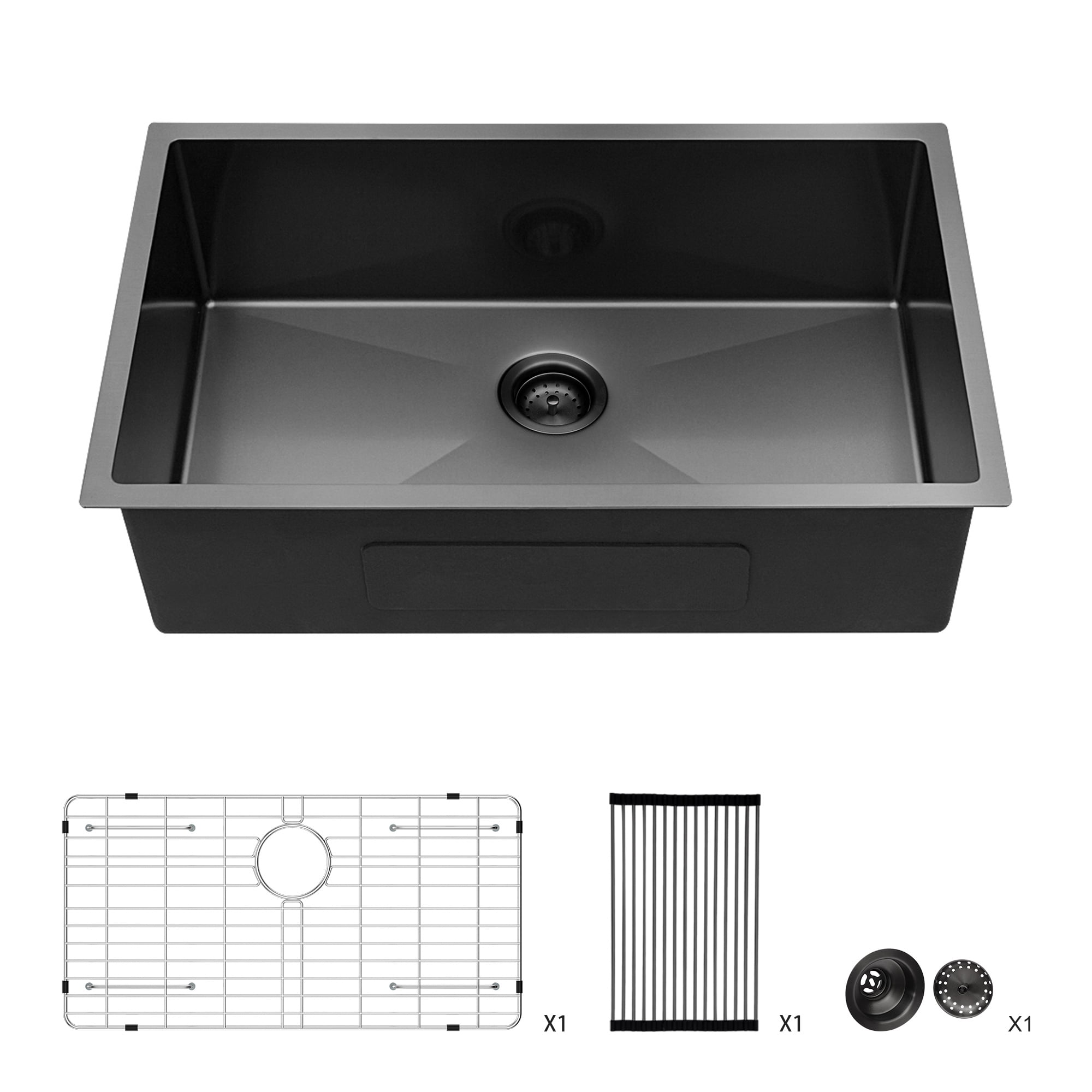 Logmey Stainless Steel Undermount Kitchen Sink 30x18 Single Bowl ...