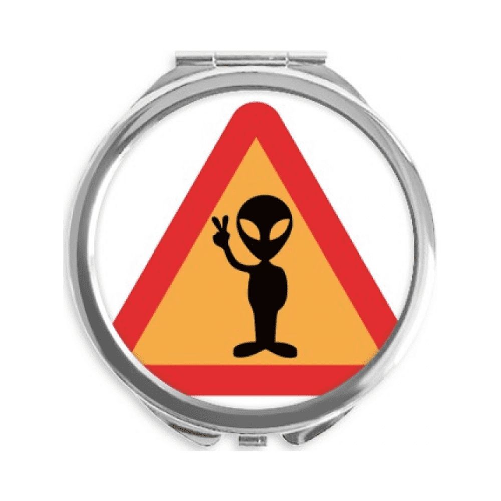 Logo Aliens Art Deco Fashion Hand Compact Mirror Round Portable Pocket ...