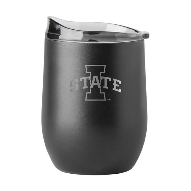 Logo Brands 156-S16PB-BLK-9 Iowa State Etched 16 oz Black Powder Coat ...