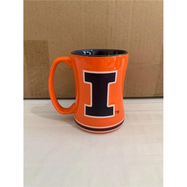 Logo Brands 629365081 14 oz Illinois Fighting Illini Sculpted Relief ...