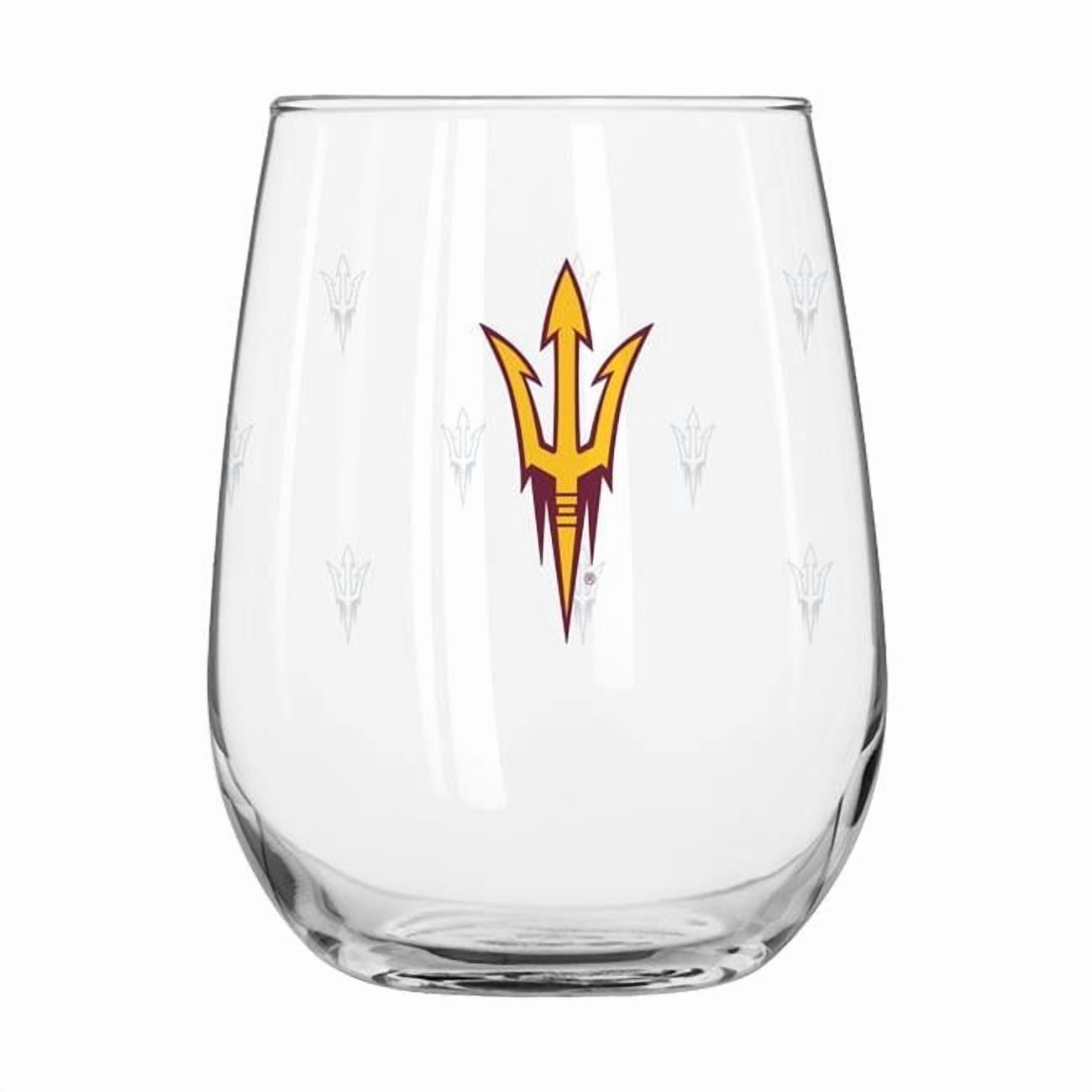 Logo Brands 107-G16CB-10 Arizona State 16 oz Satin Etch Curved Beverage ...