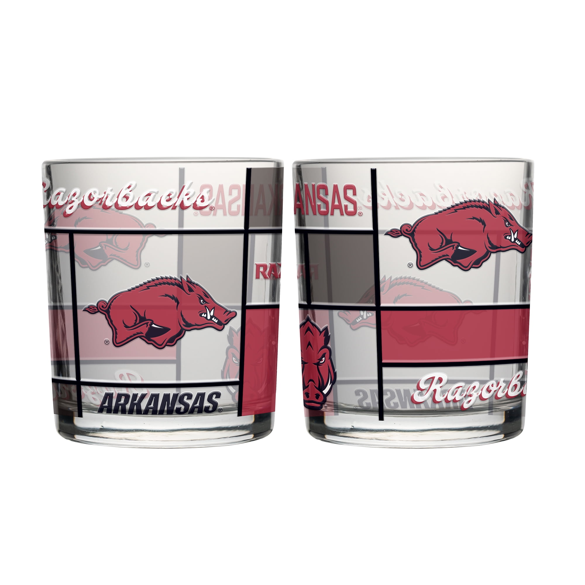 Logo Brands Arkansas Razorbacks 12oz. Quilted Stained Two-Pack Rocks ...