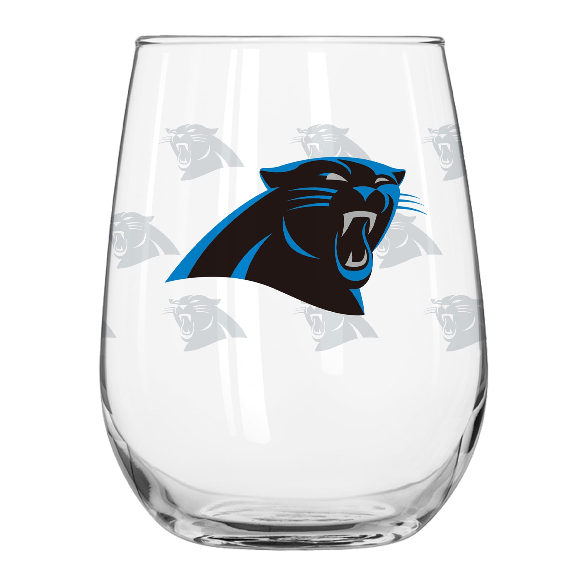 Carolina Panthers 16oz. Satin-Etched Logo Curved Beverage Glass ...