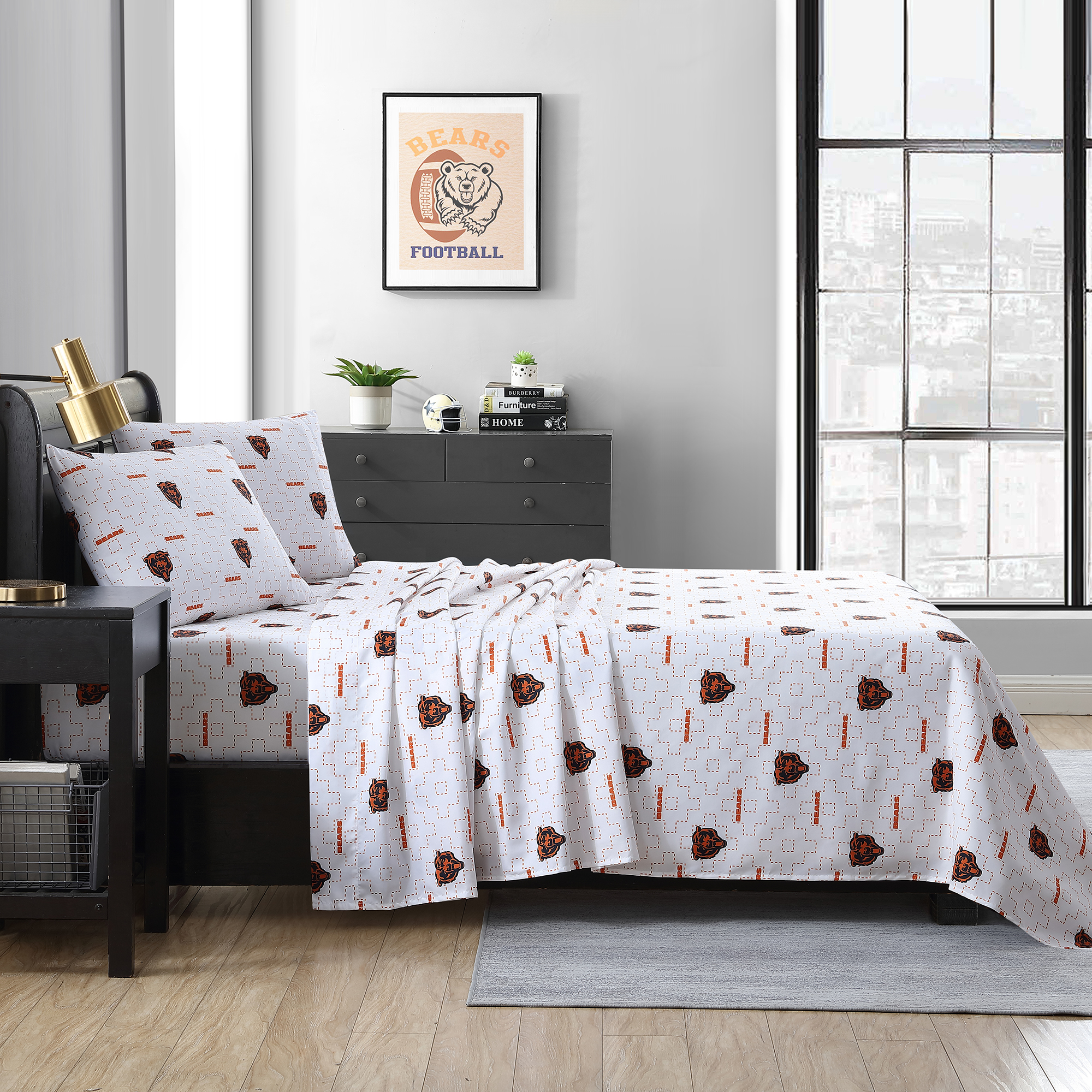 Logo Brands Full Size Chicago Bears Scatter Bedding Sheet Set - Walmart.com