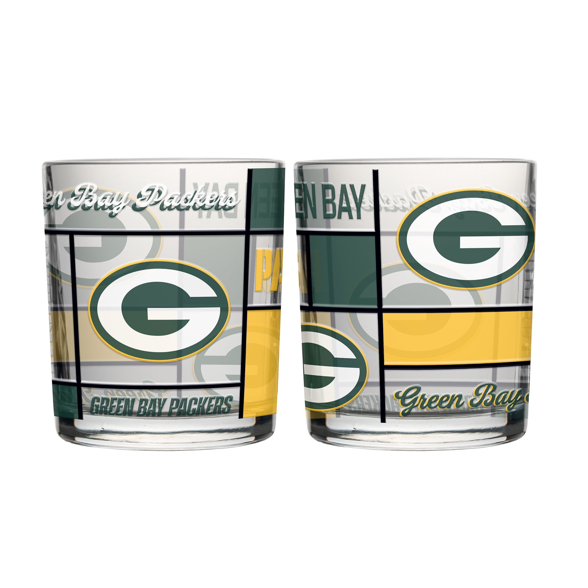 Logo Brands Green Bay Packers 12oz. Quilted Stained Two-Pack Rocks ...