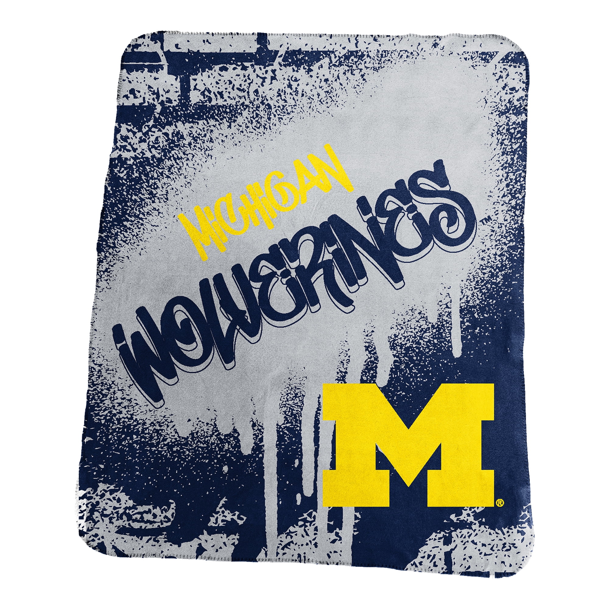 Logo Brands Michigan Wolverines 50" x 60" Classic Graffiti Fleece Throw ...