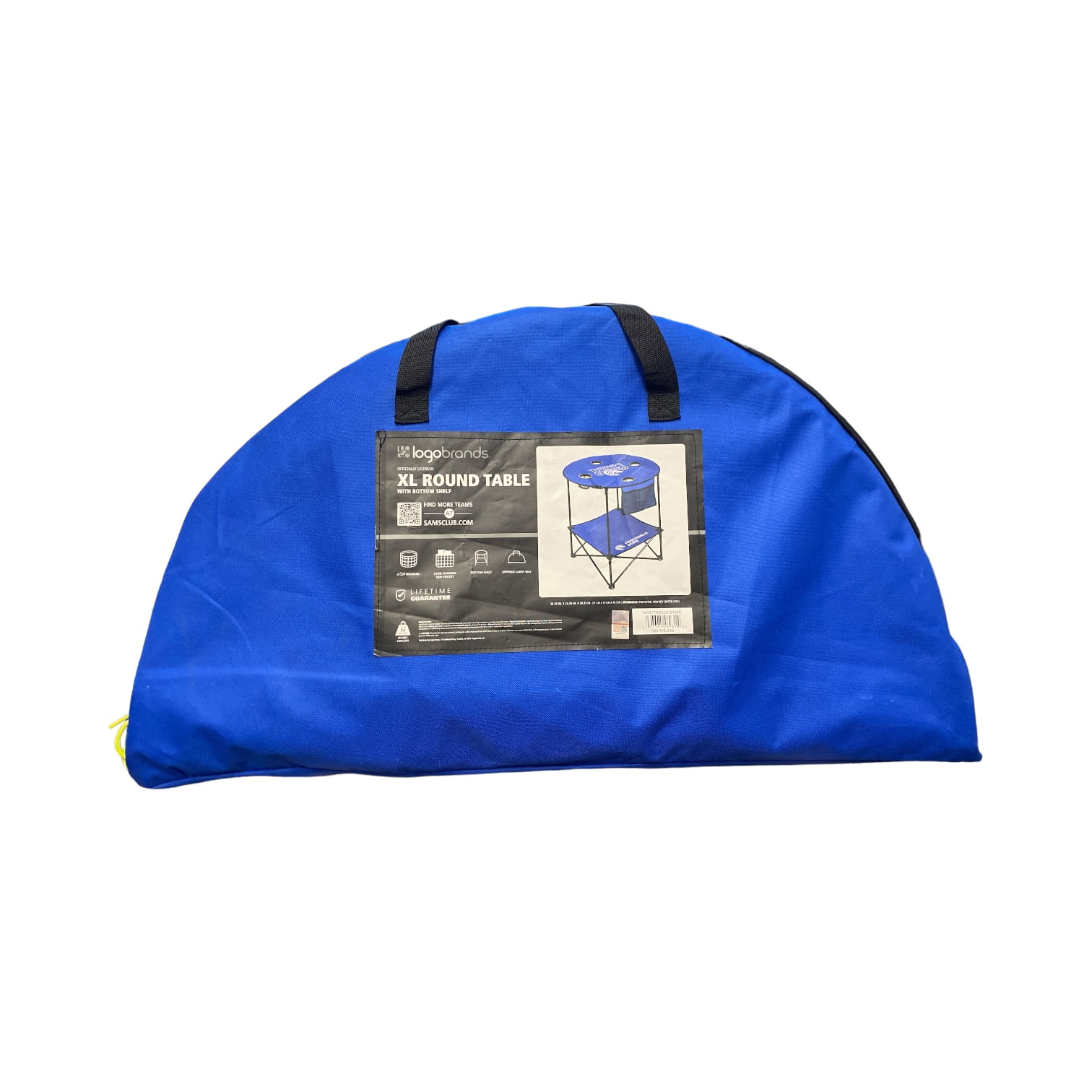 Logo Brands NCAA XL Foldable & Portable Round Table with Bottom Shelf ...