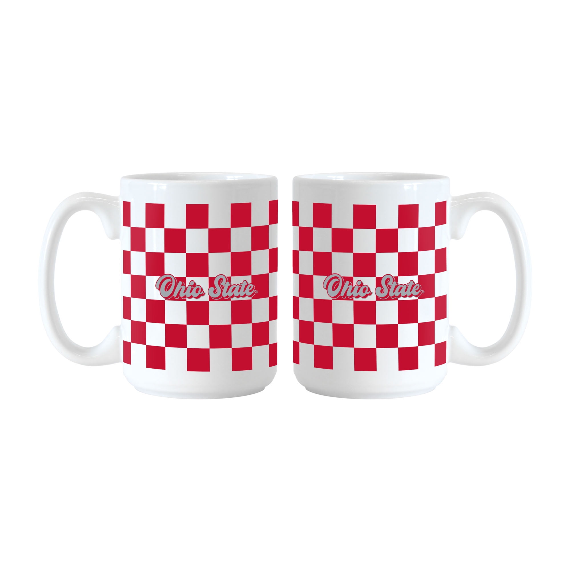 Logo Brands Ohio State Buckeyes 2-Pack 15oz. Checkered Wordmark Mug Set ...