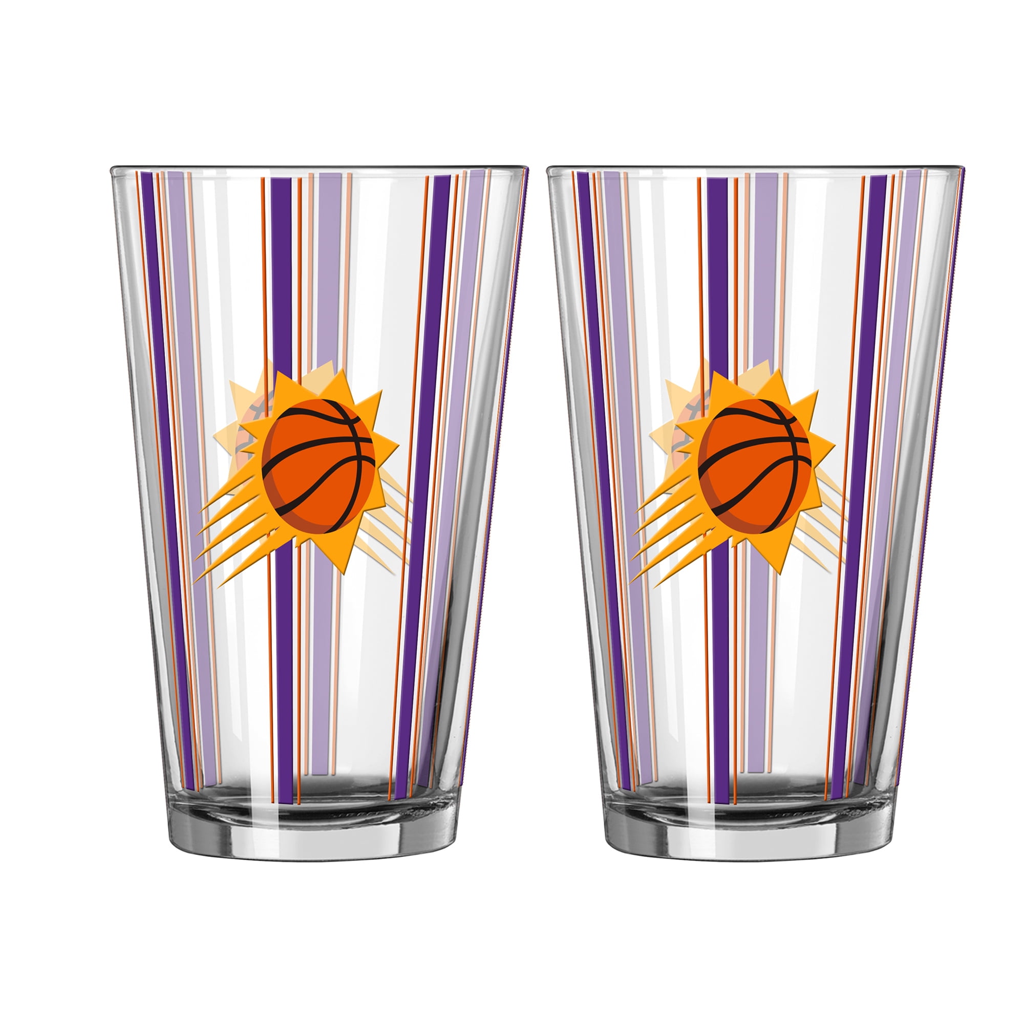 Logo Brands Phoenix Suns Two-Piece 16oz. Striped Pint Glass Set ...
