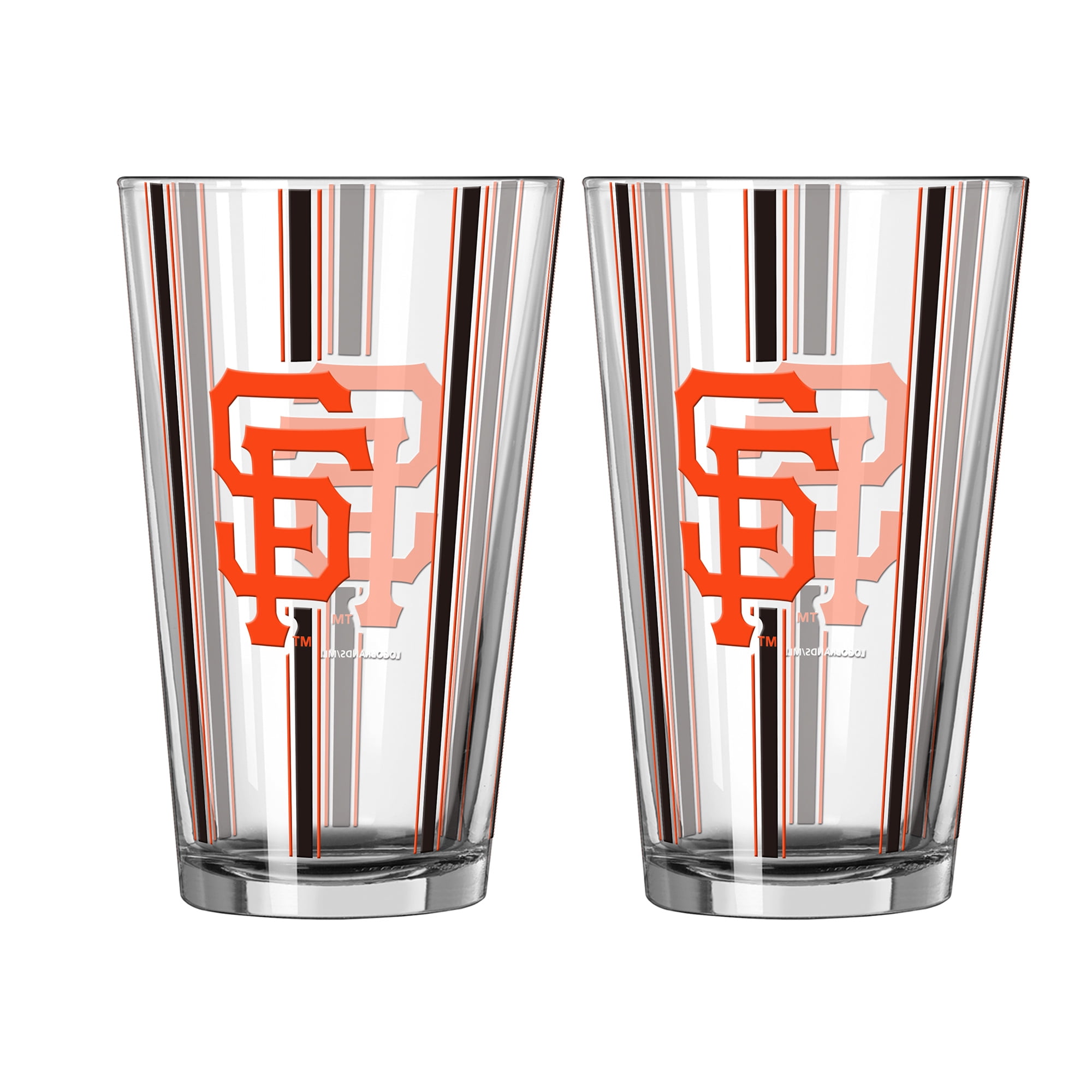Logo Brands San Francisco Giants Two-Piece 16oz. Striped Pint Glass Set ...