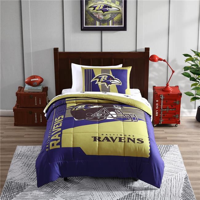 Logo Brands Twin Size Baltimore Ravens Status Bed in a Bag - Walmart.com