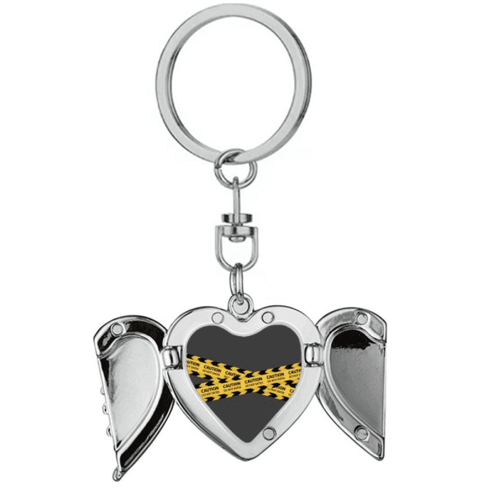 Logo Caution Line No Entry Heart Angel Wing Key Chain Holder - Walmart.com