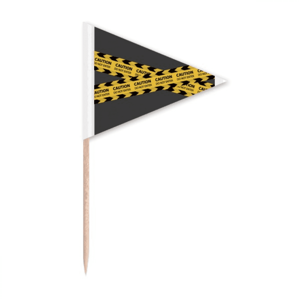 Logo Caution Line No Entry Toothpick Triangle Cupcake Toppers Flag ...