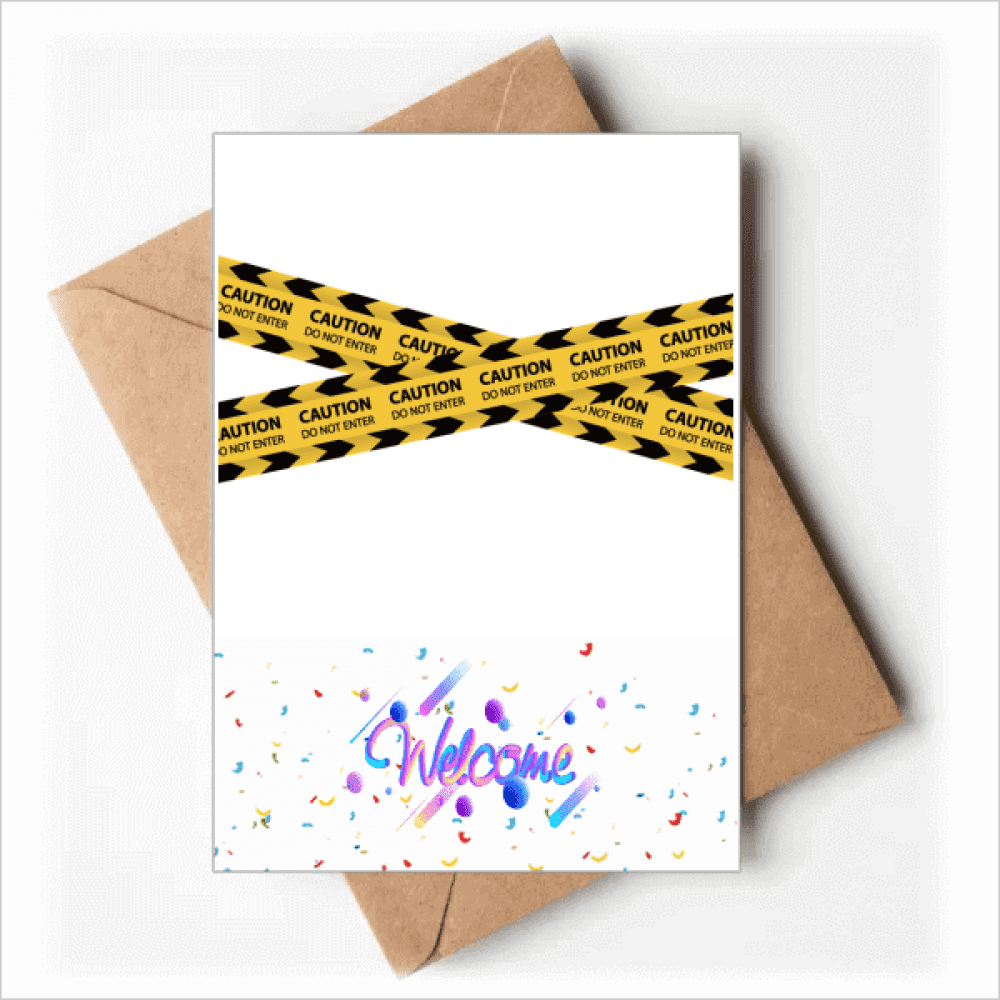 Logo Caution Line No Entry Welcome Back Greeting Cards Envelopes Blank ...