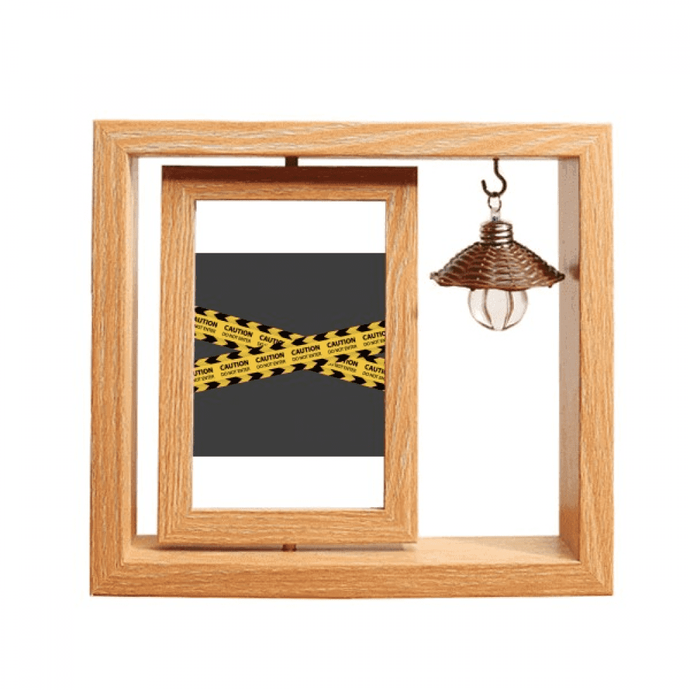 Logo Caution Line No Entry Wooden Rotating Picture Photo Frame 4x6 ...