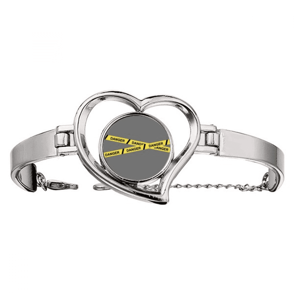 Logo Danger Line Art Deco Fashion Bracelet Heart Jewelry Wire Bangle ...
