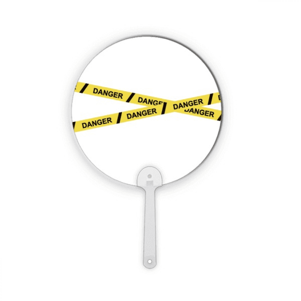 Logo Danger Line Art Deco Fashion Plastic Round Handheld Fan ...