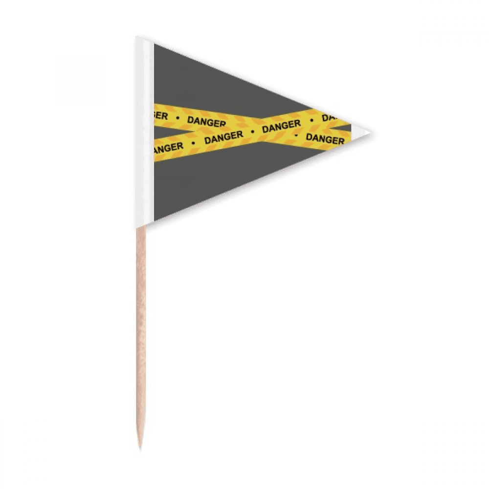 Logo Danger Line No Entry Toothpick Triangle Cupcake Toppers Flag ...