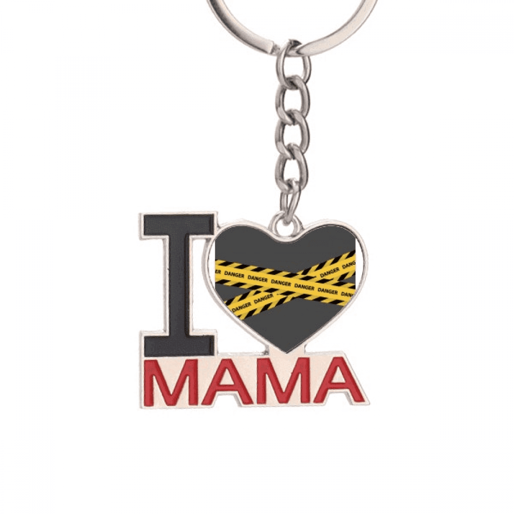 Logo Danger Warning Art Deco Fashion Keychain Metal Keyring Holder Love ...