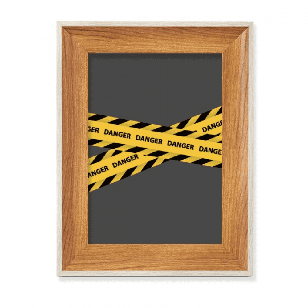 Logo Danger Warning Desktop Wooden Photo Frame Display Picture Art ...