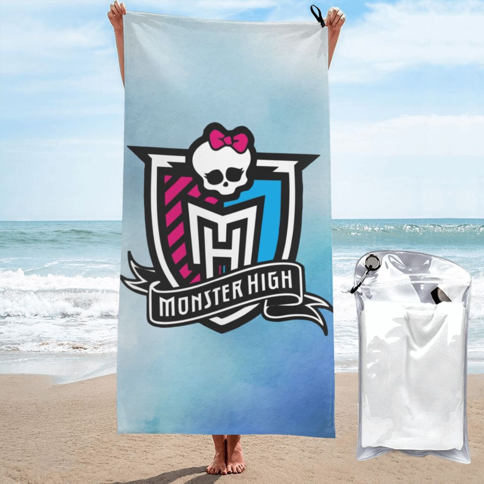 Logo Monster High Bath Towel Lightweight Soft Absorbent Quick Dry Beach ...