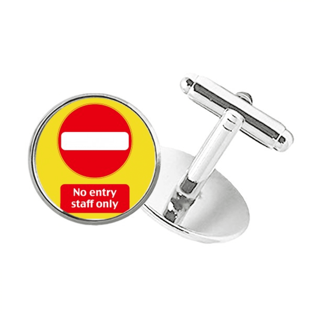Logo No Entry Stuff Only Round Button Cuff Clip Stud Cufflinks ...