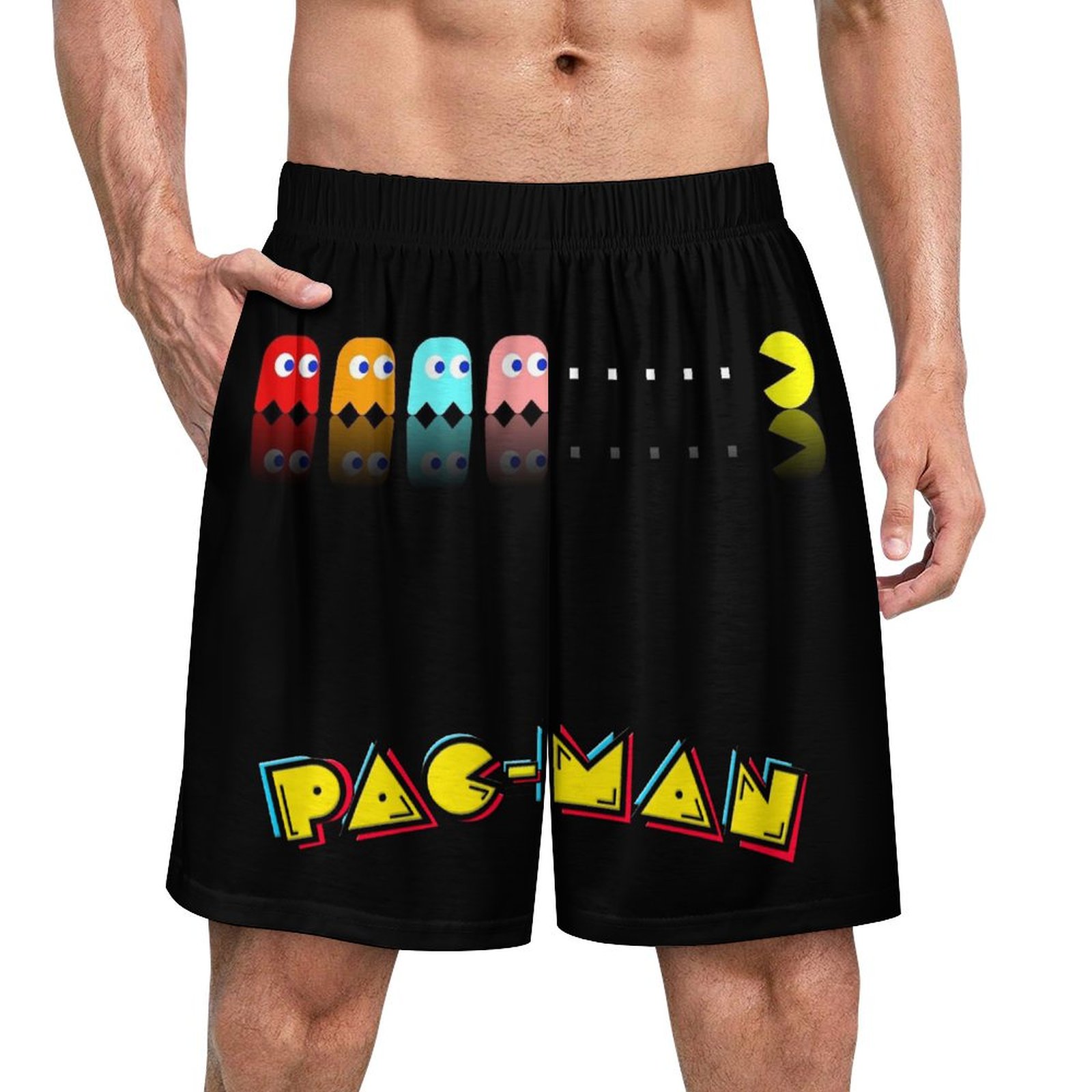 Logo Pac-Man Men's Pajama Pants Lounge Shorts Bottoms Sleepwear Daily ...