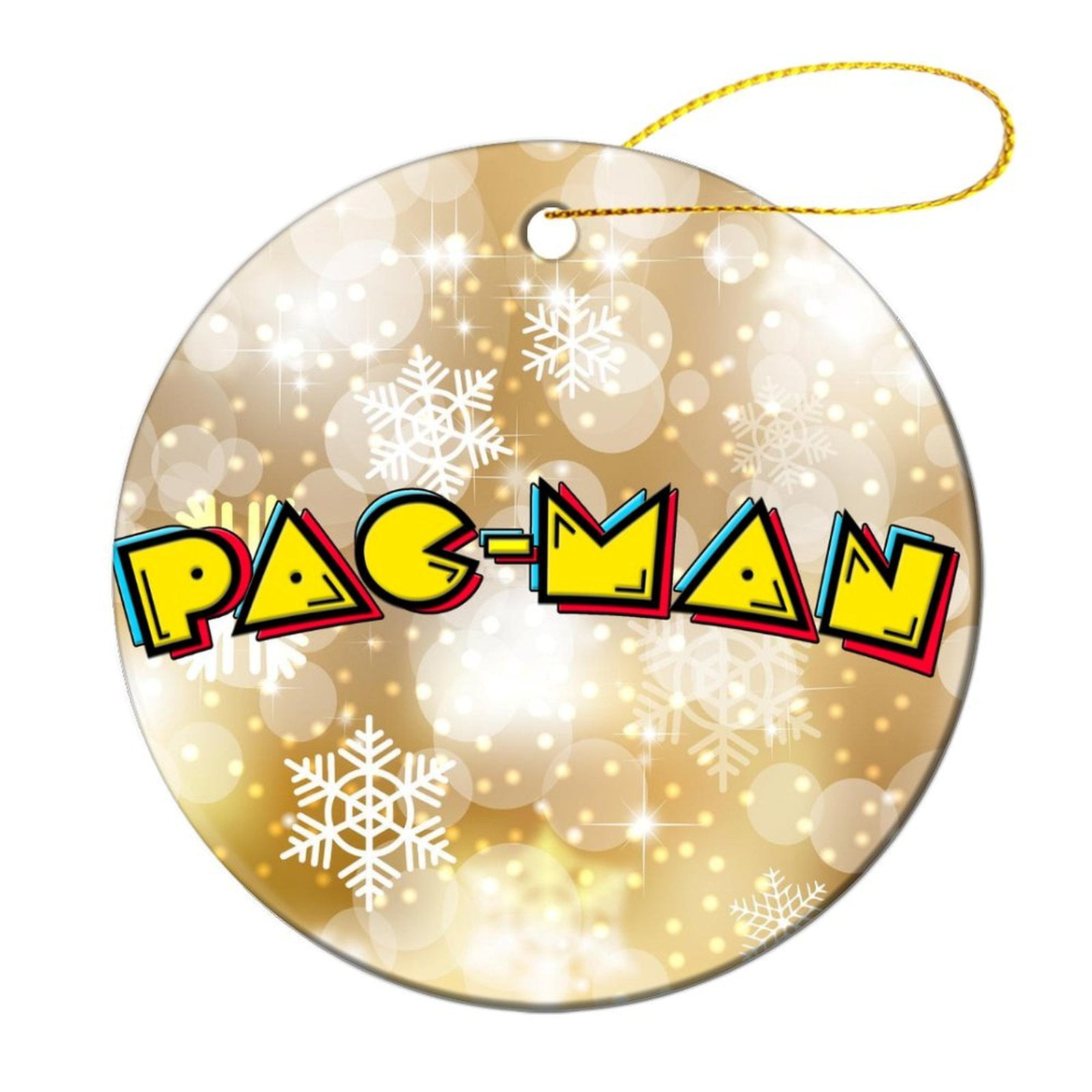 Logo Pac-Man Round Christmas Tree Hanging Decor Ceramic Xmas Ornaments ...