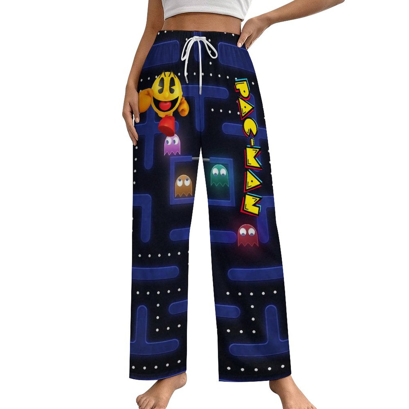 Logo Pac-Man Women's Pajama Pants Novelty Daily Cozy Lounge Sleep Pants ...