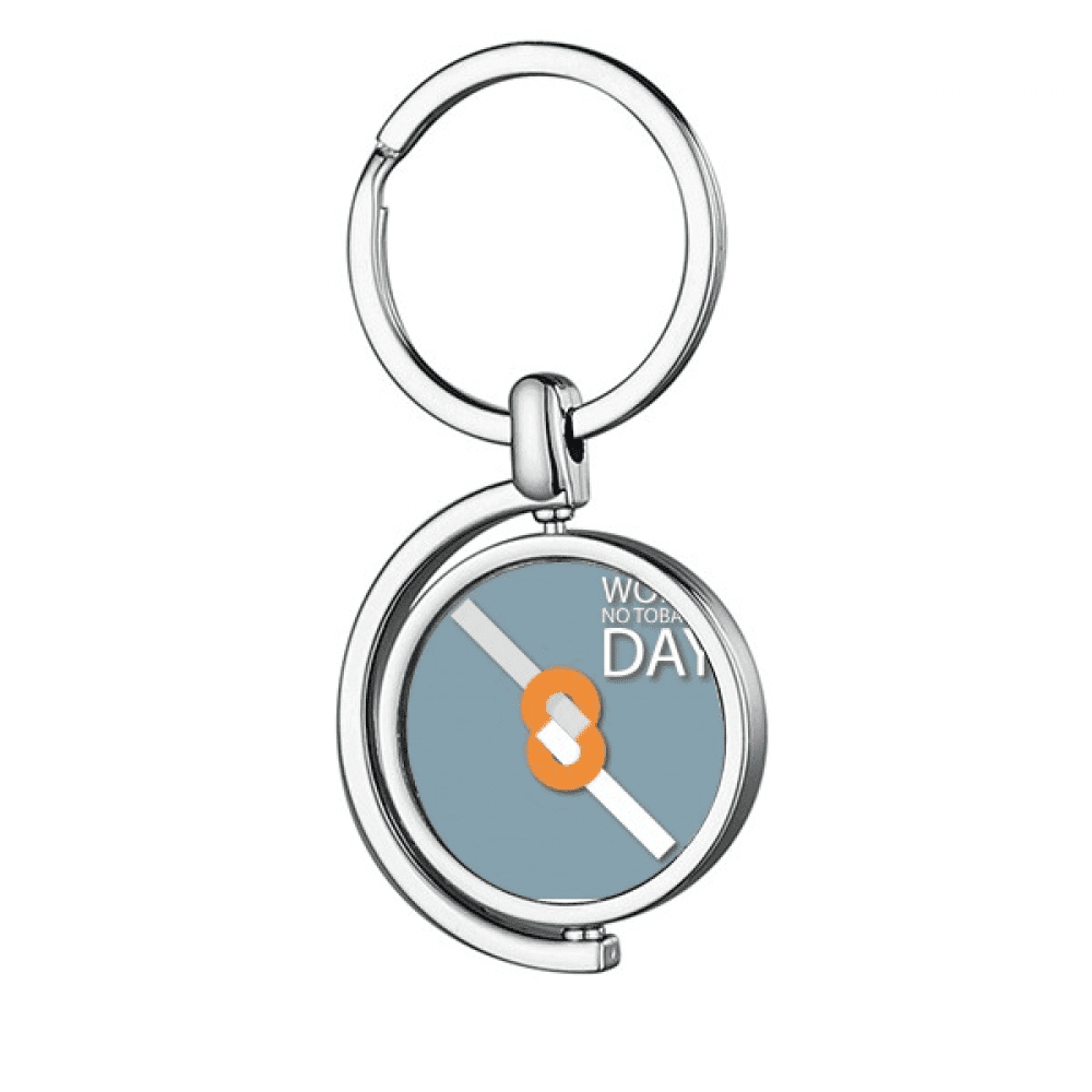 Logo Quit Smoking Is Difficult Rotating Keychain Metal Keyring Holder ...