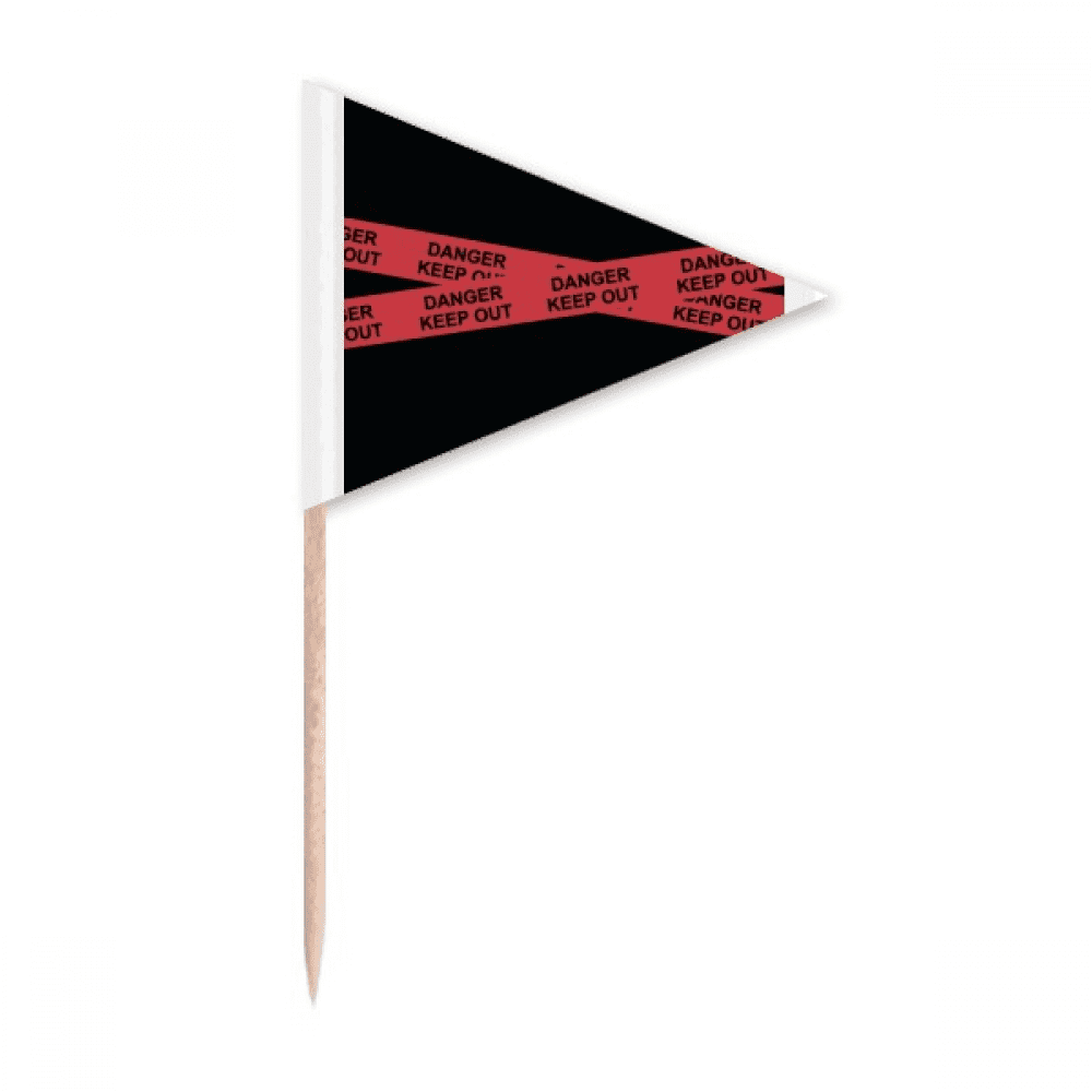 Logo Red Danger Line Keep Out Toothpick Triangle Cupcake Toppers Flag ...
