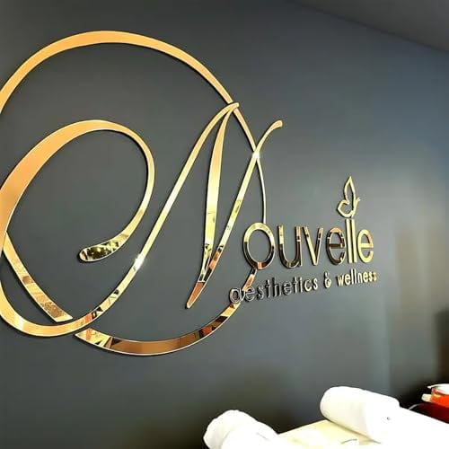 Logo Signage Business Signboard Wall Mounted 3D Mirror Logo Sign for ...