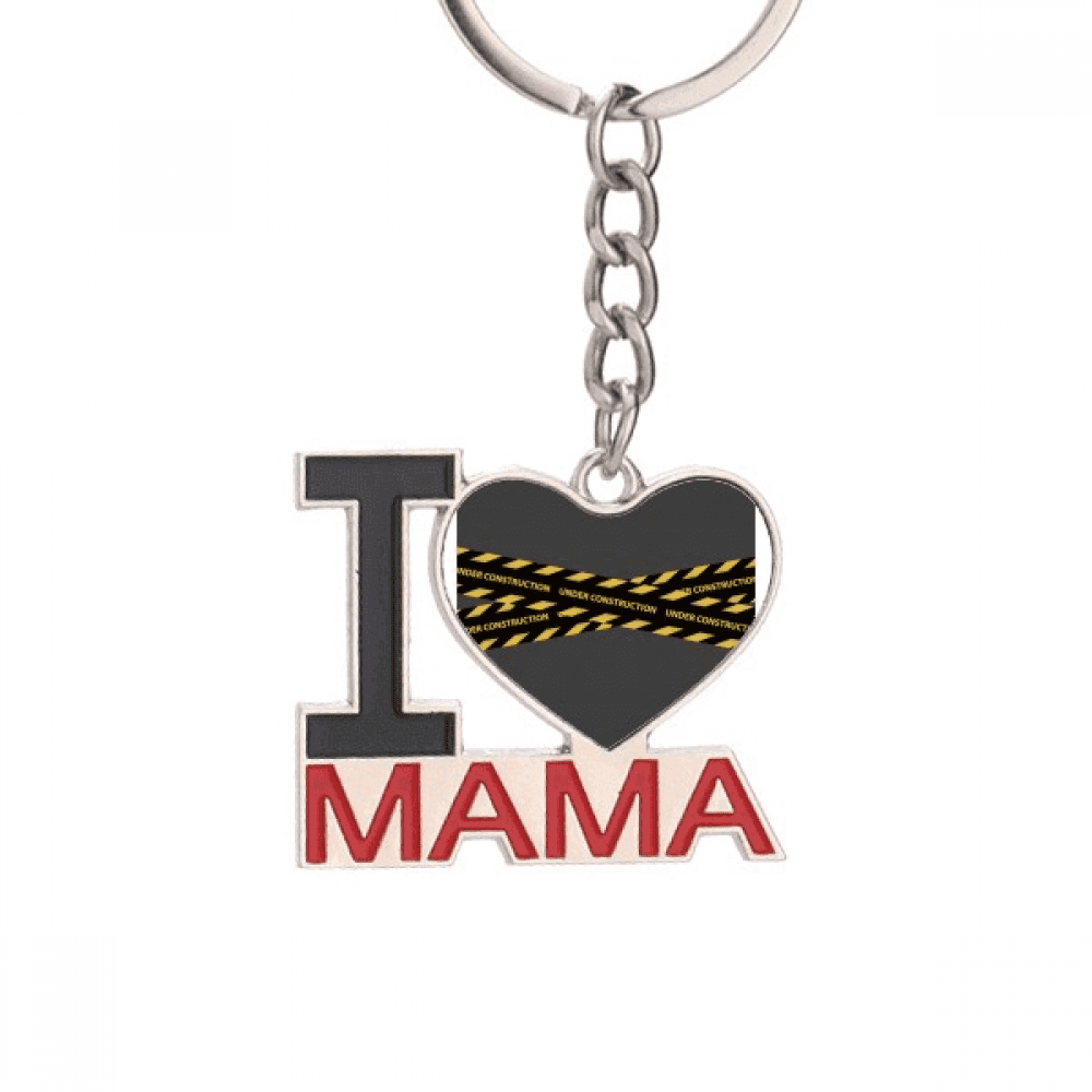 Logo Site Construction Warning Keychain Metal Keyring Holder Love MAMA ...