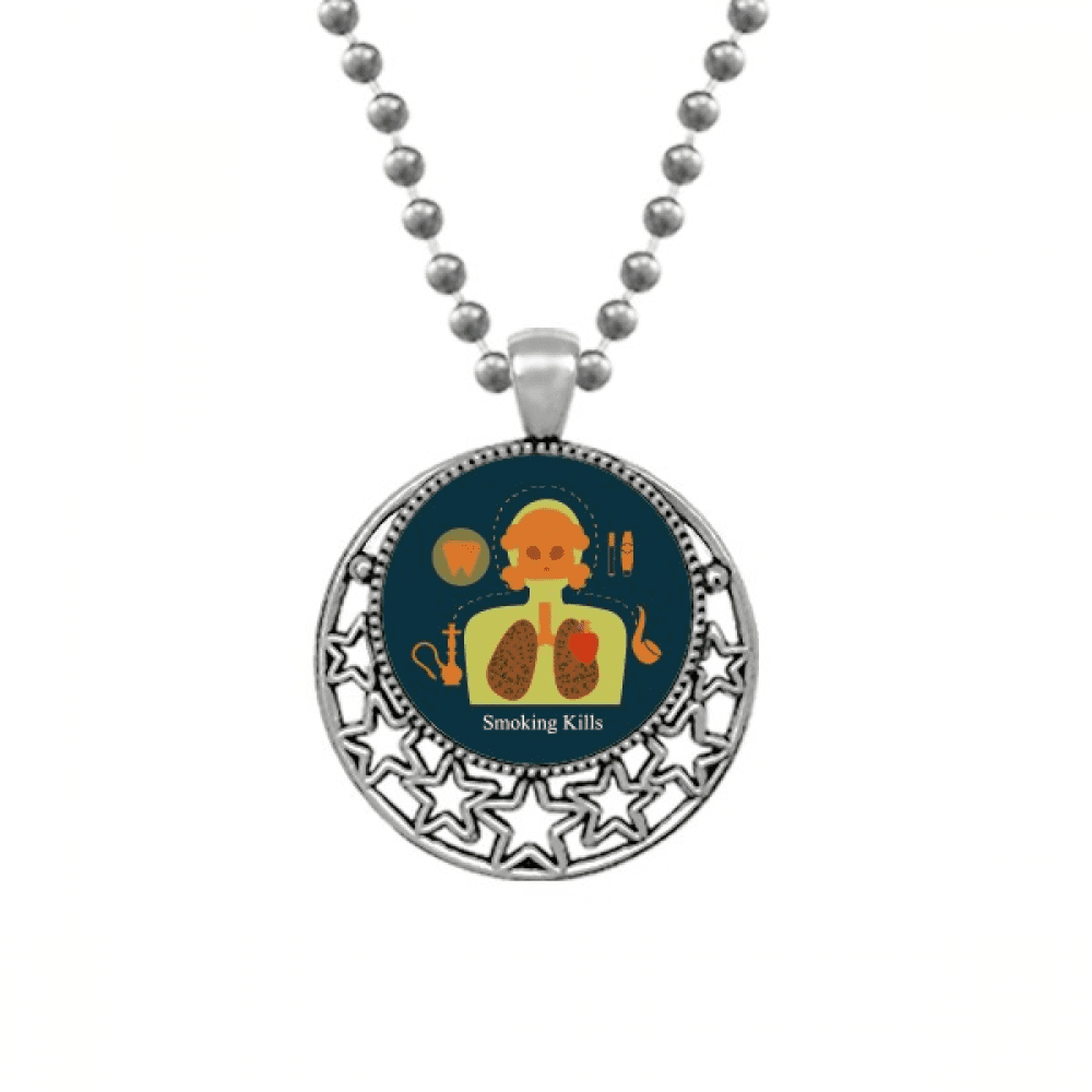 Logo Smoking Kills Art Deco Fashion Necklaces Pendant Retro Moon Stars ...