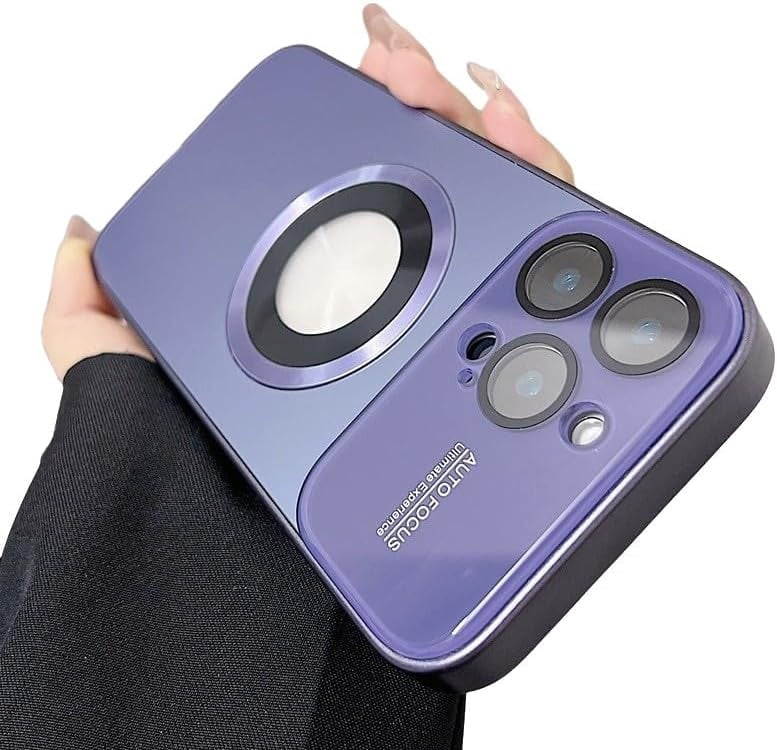 Logo View Matte Glass Camera Protection Magnetic Case for iPhone ...