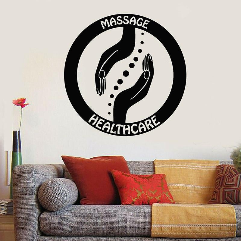 Logo Wall Decal Massage Healthcare Master's Hand Relax Body Door Window ...