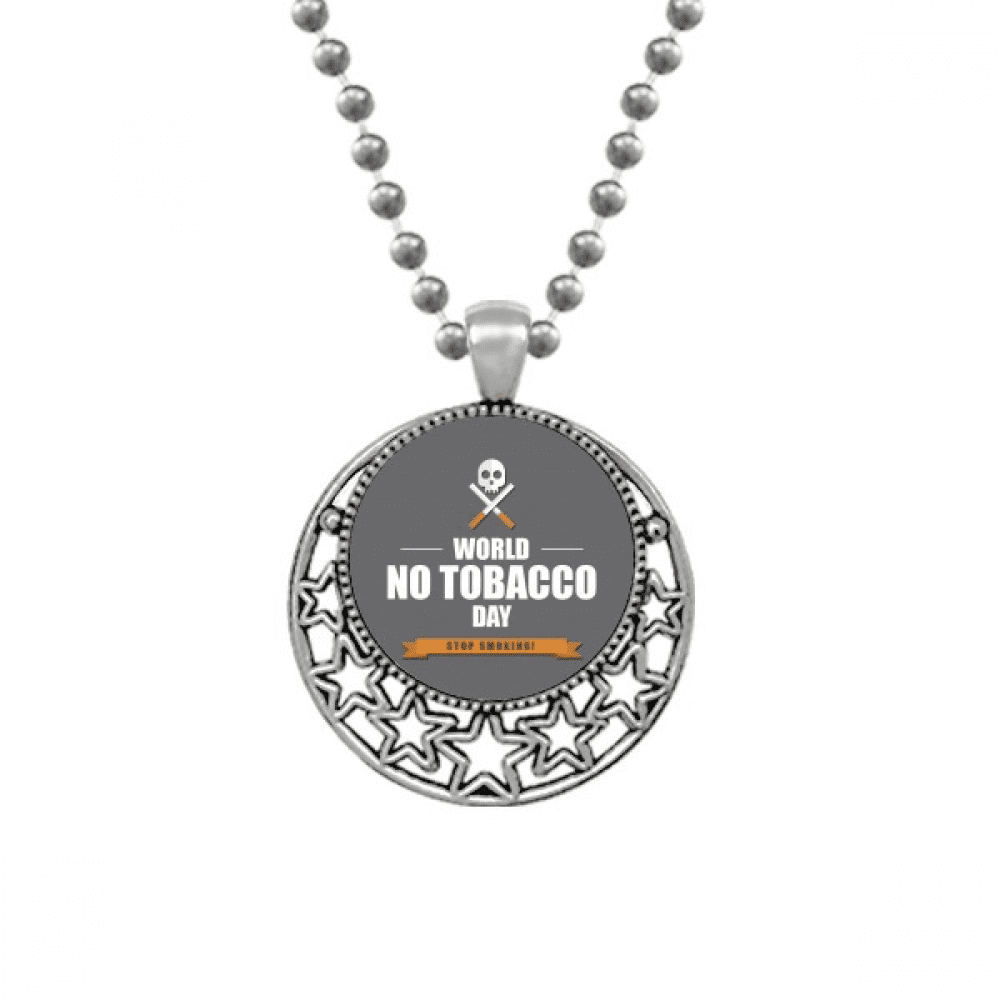 Logo World No Tobacoo Day No Smoking Necklaces Pendant Retro Moon Stars ...