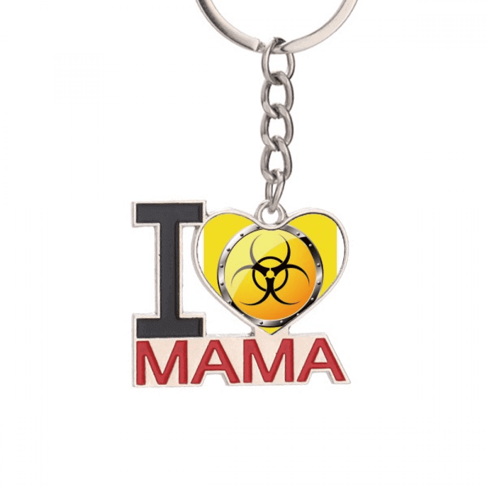 Logo Yellow Background Hazardous Substance Keychain Metal Keyring ...