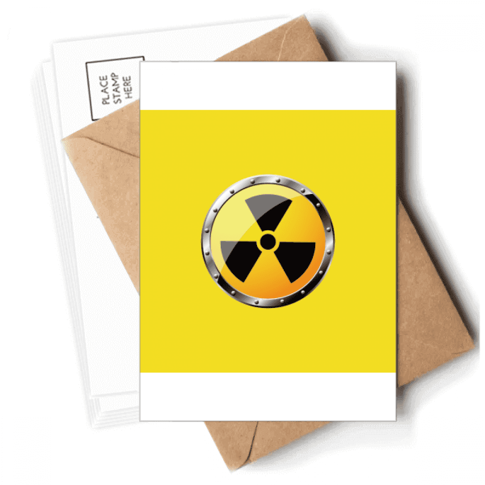 Logo Yellow Background Radioactive Substances Warning Postcards ...