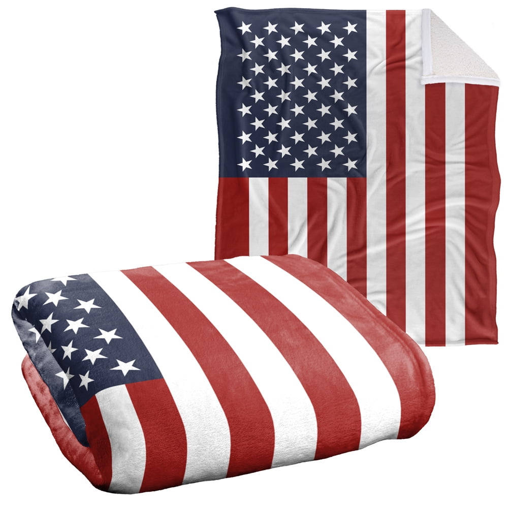 Logovision Blanket, 50"x60", American Flag Vertical Silky Touch Sherpa ...