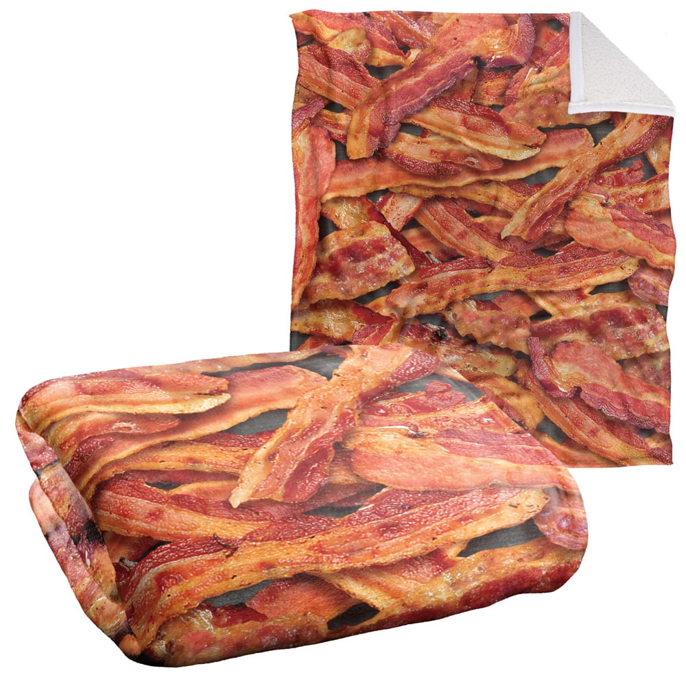Logovision Blanket, 50"x60", Bacon Collage Silky Touch Sherpa Back ...