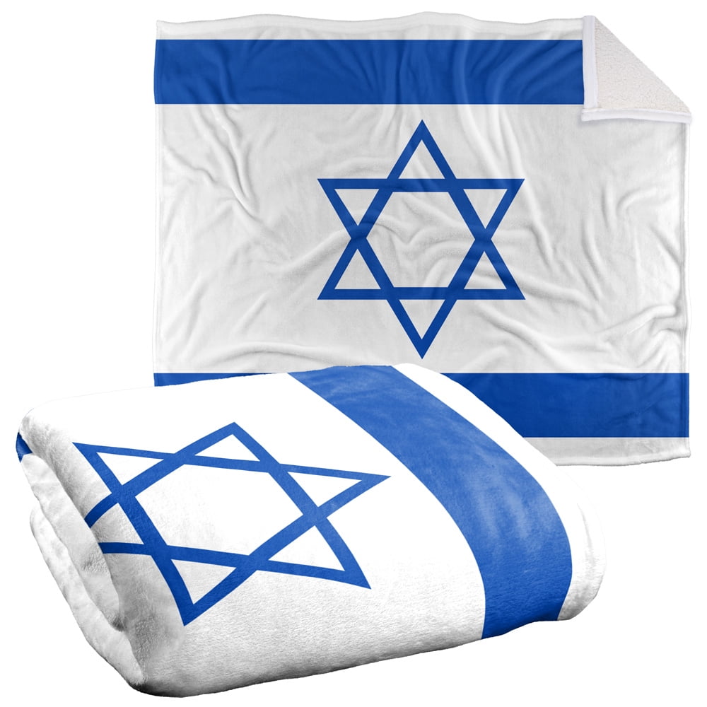 Logovision Fleece Blanket, 50"x60", Israeli Flag, Silky Touch, Sherpa ...