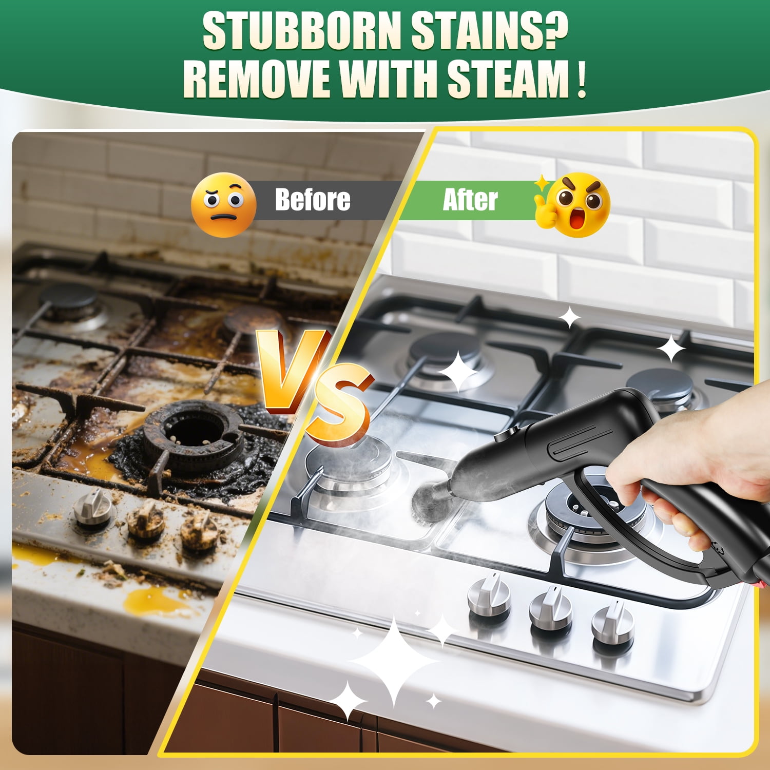 Loheer Steam Cleaner, Multipurpose Steamer for Cleaning with 15 ...