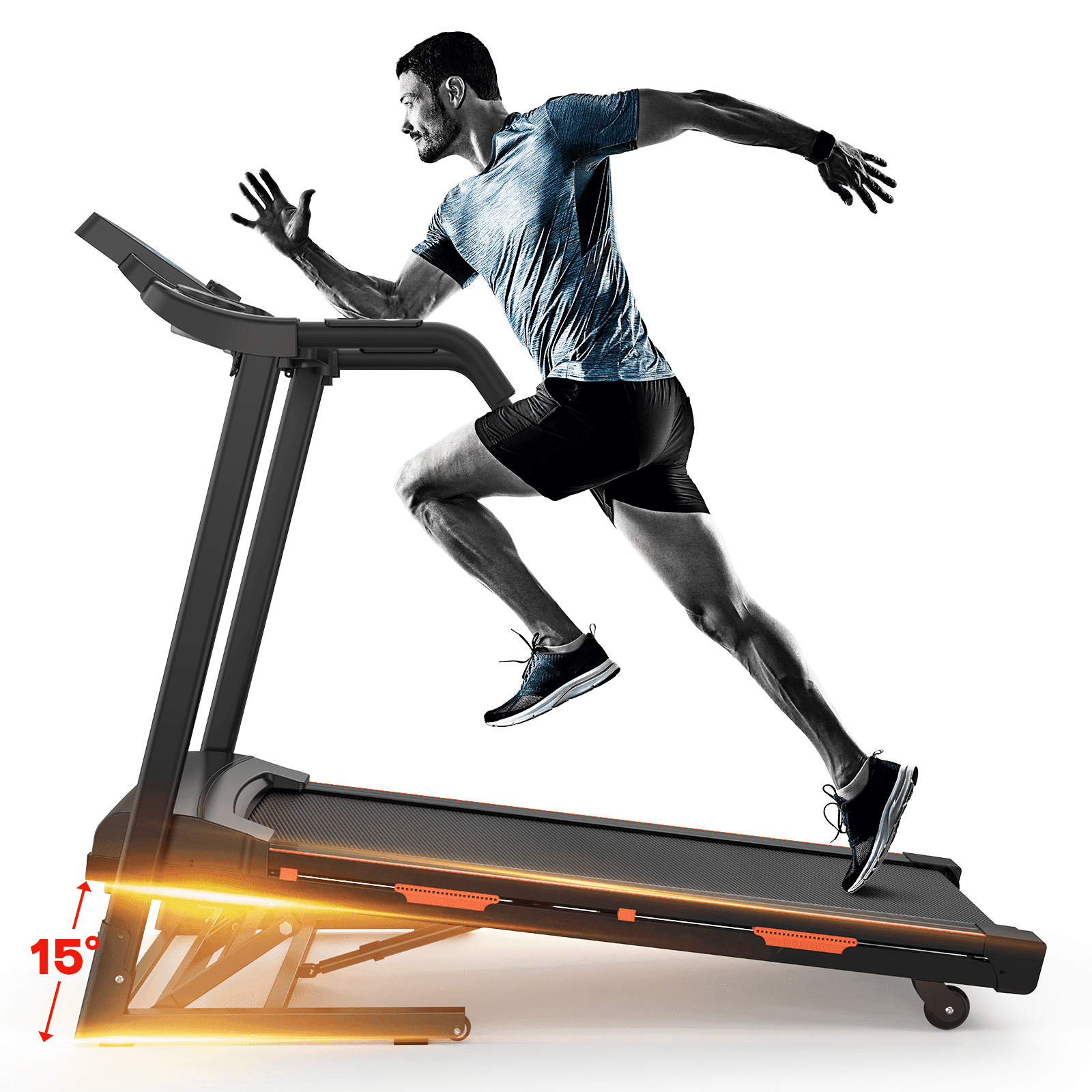 Loheer Treadmill with Auto Incline, 3.5HP Brushless Motor Foldable ...