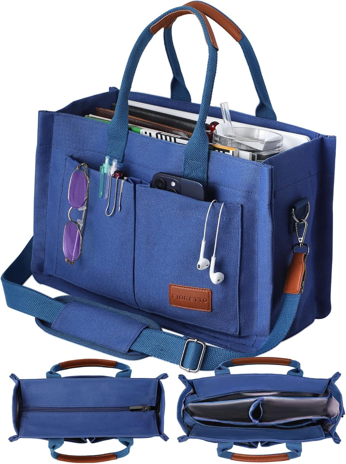 Lohol Canvas Tote Bag for Women with Zipper Closure & Individual ...