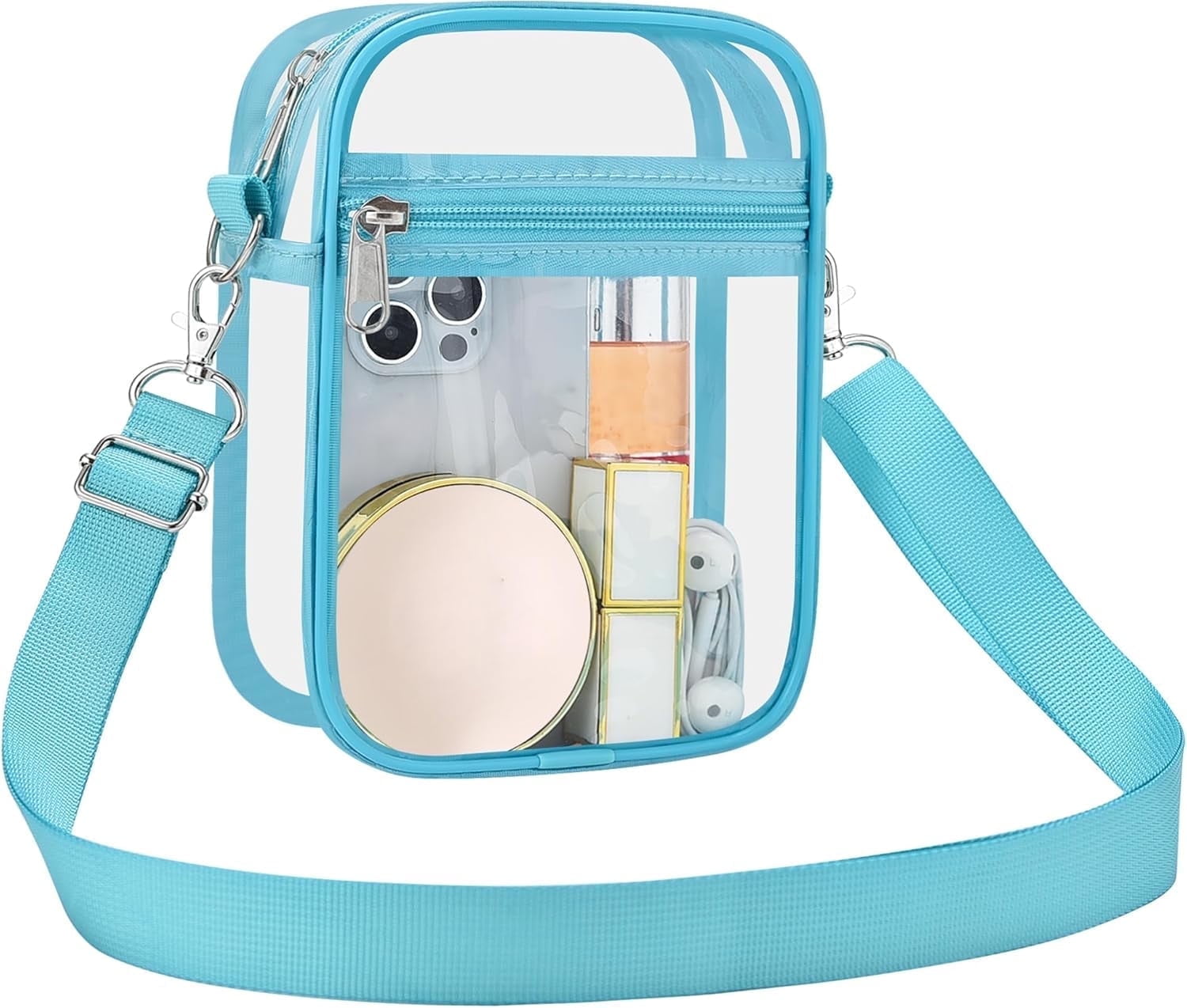 Lohol Clear Purse Stadium Approved CrossBody Bag for Men and Women Aqua ...