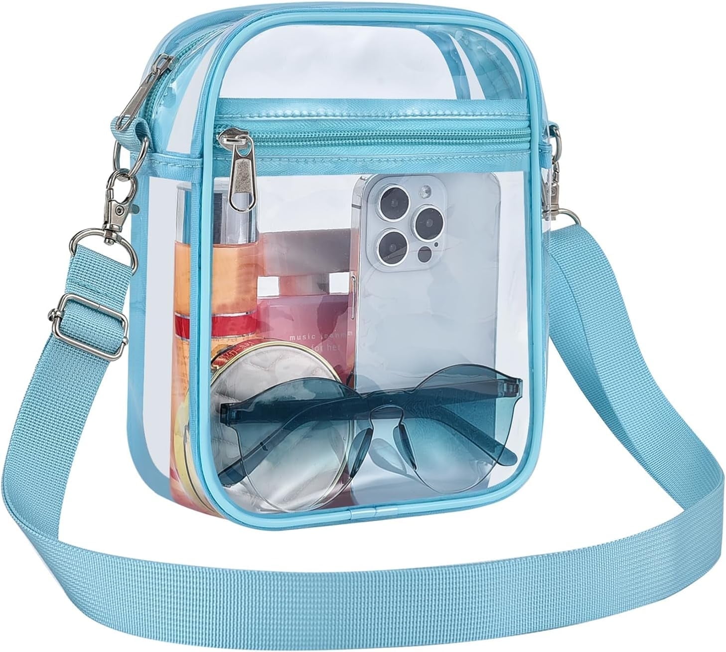 Lohol Clear Purse Stadium Approved CrossBody Bag for Men and Women Blue ...