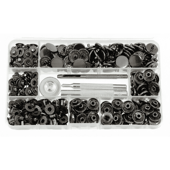 Lohol Metal Snap Fasteners Kit, 60 Sets Heavy Duty Metal Snaps Buttons ...